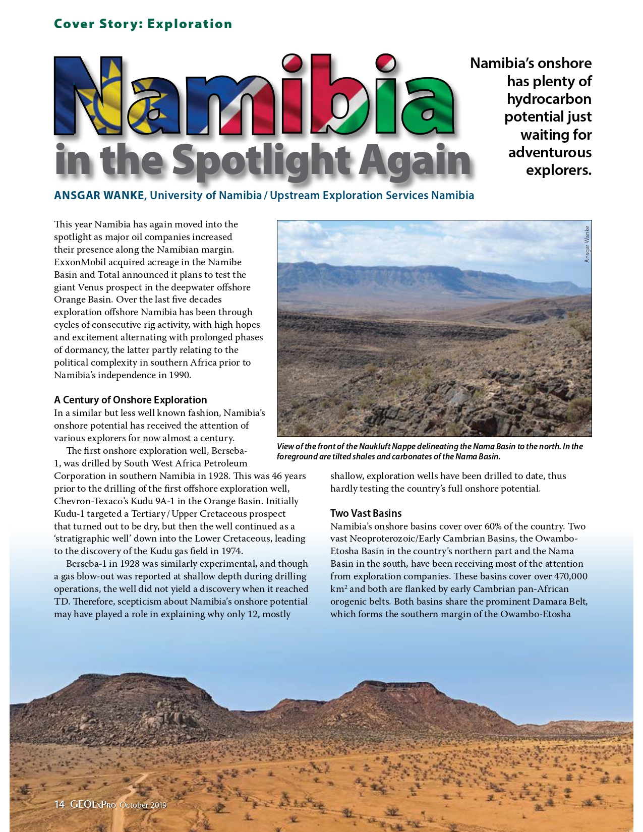 “Exploration Namibia in the spotlight again”-GEO ExPro Magazine ...