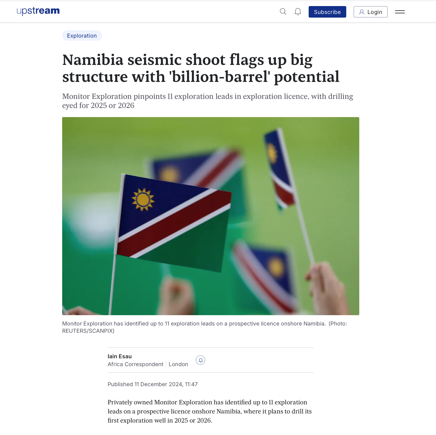 UpStream: Namibia seismic shoot flags up big structure with ‘billion ...